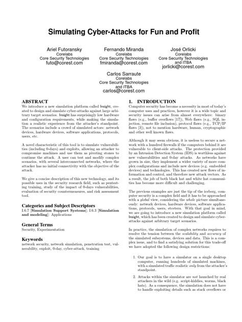 Simulating Cyber Attacks Pdf Vulnerability Computing Exploit Computer Security