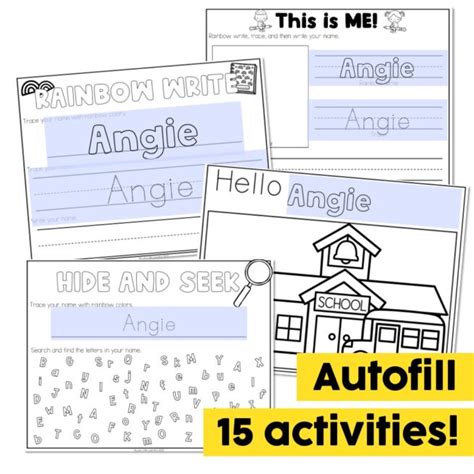 Editable Name Writing Activities Autofill Lucky Little Learners