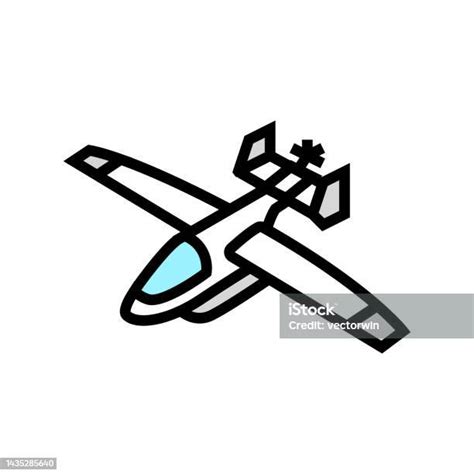 Ilustrasi Vektor Ikon Warna Pesawat Terbang Amfibi Ilustrasi Stok