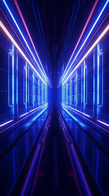 Premium AI Image Abstract Blue Stripes D Rendering Of A Captivating Room