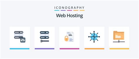 Web Hosting Flat 5 Icon Pack Including Server Data Certificate Server Internet Creative