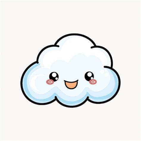 Cute Happy Cartoon Cloud Premium Ai Generated Vector