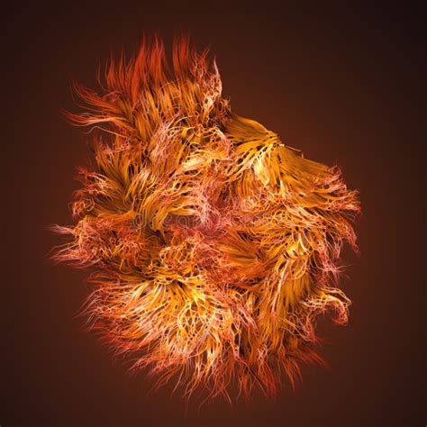 Curl Noise Flow Abstract Orange Colored Lines 3d Rendering Stock