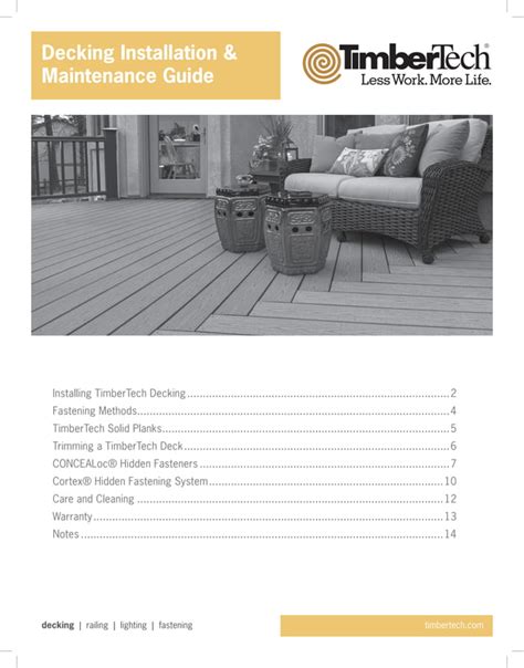 Timbertech Decking Install Guide Pdf