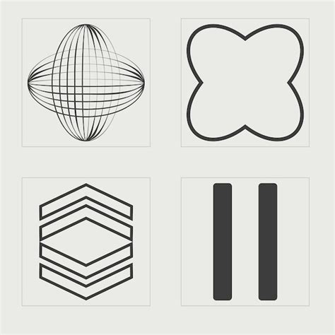 브루탈리즘 모양 트렌디한 기하학적 포스트모던 인물 현대 추상 형태 프리미엄 벡터