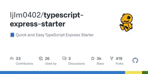 GitHub Ljlm Typescript Express Starter Quick And Easy TypeScript Express Starter