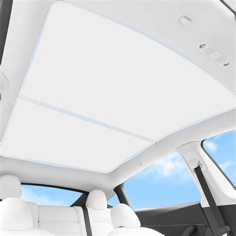 tesla model y 아이스 크리스탈 차양 자동차 지붕 전면 및 후면 선 루프 그늘 베이지 색 용 2 개 대