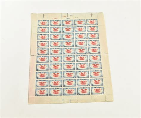 Vintage Unused Entire Sheet Real Usps Postage Stamps Property Room