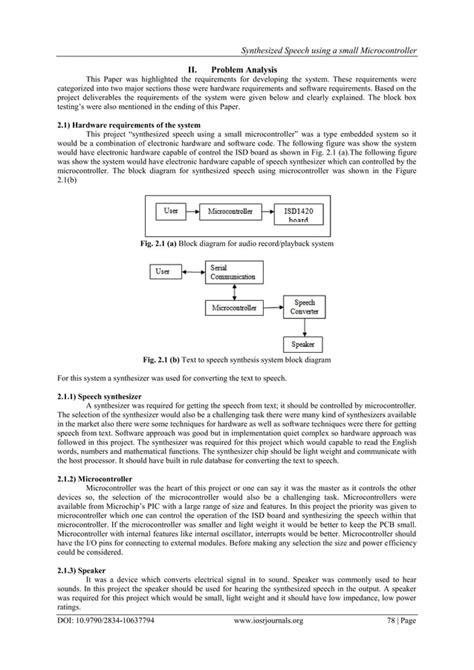 Synthesized Speech Using A Small Microcontroller Pdf