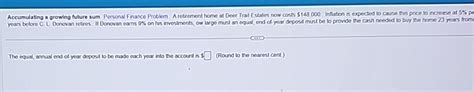 solved accumulating a growing future sum personal finance