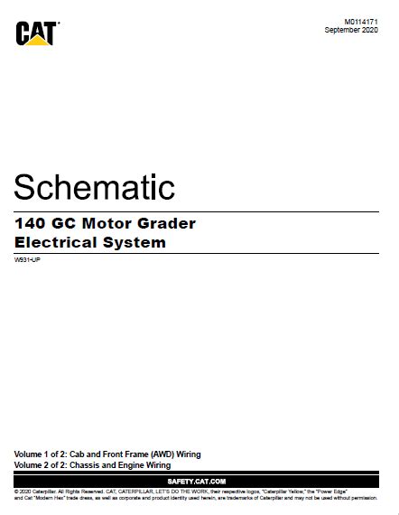 Cat Motor Grader 140 Gc Electrical System Schematic Manual Pdf