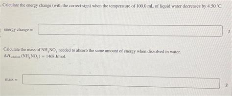 Solved Calculate The Energy Change With The Correct Sign Chegg