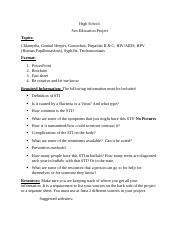 STI Project Docx High Babe Sex Education Project Topics Chlamydia Genital Herpes