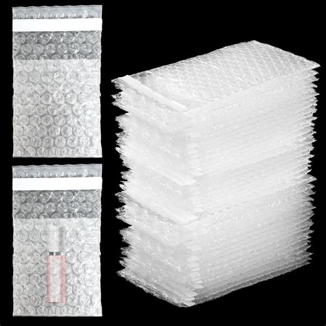 350 Pcs Clear Self Sealing Bubble Bags Plastic Thickening