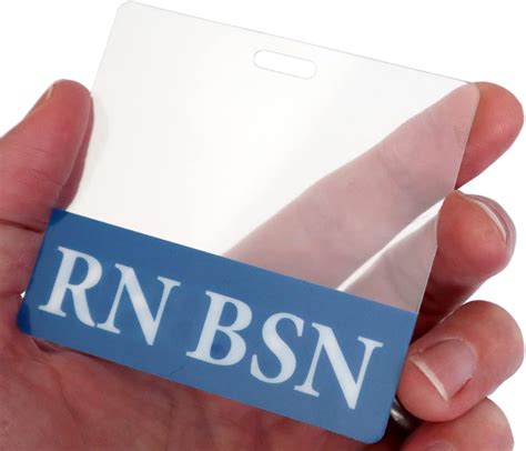 Clear Rn Bsn Badge Card Horizontal Hospital Id Badge