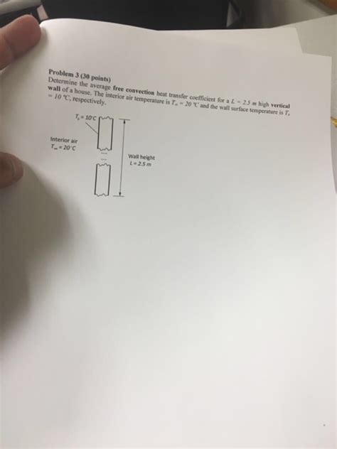 Solved Determine The Average Free Convection Heat Transfer