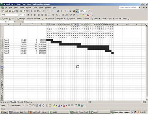 Example Of A Gantt Chart Using Conditional Formatting In Excel