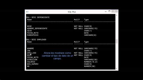 Editar Y Borrar Tablas Sql Plus Youtube