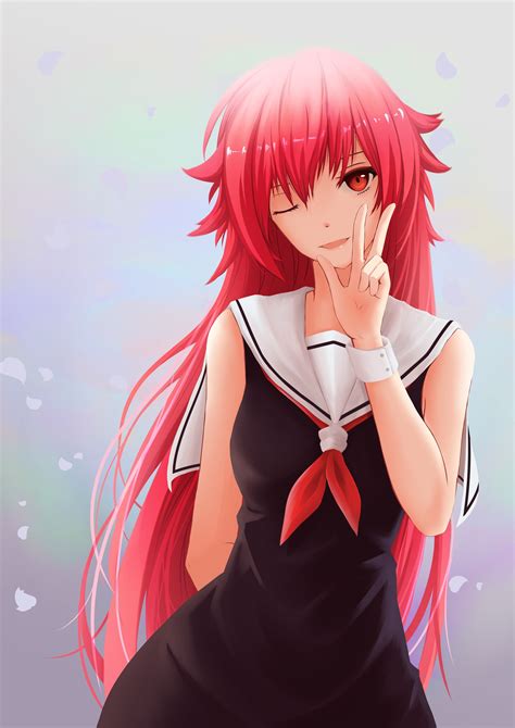 Красная аниме девочка фото и картинки Abrakadabrafun