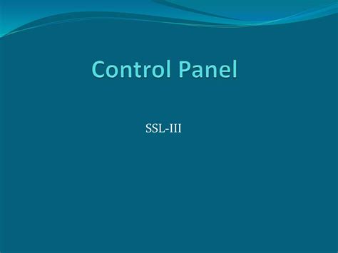 Explain Windows Contol Panel Pptx
