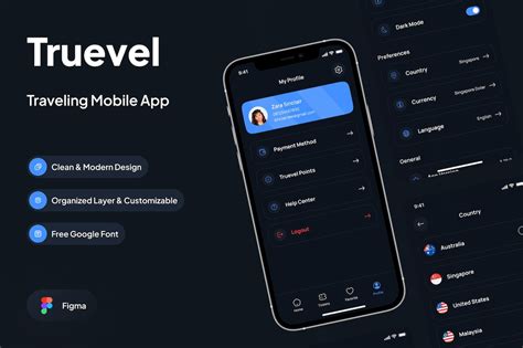暗模式配置文件设置页面app Ui Kit Fig 云瑞设计