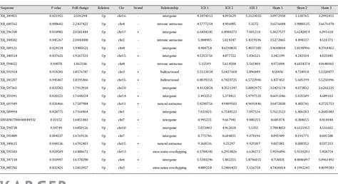 Table 2 From Altered Long Noncoding Rna And Messenger Rna Expression In