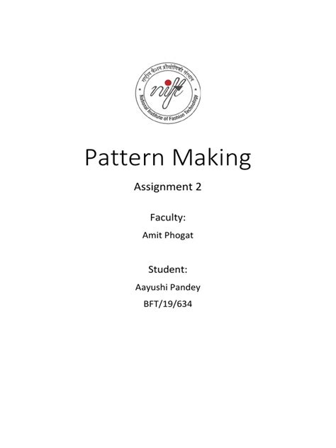 Pattern Making Assignment 2 Pdf