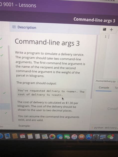 Solved 0 9001 Lessons Command Line Args 3 Description