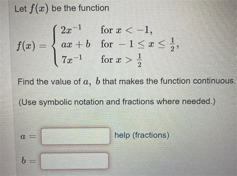 Solved Let F X Be The Function F X X Ax B X For Chegg Com
