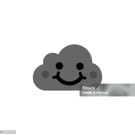 귀여운 행복 한 구름 이모티콘 미소 구름 아이콘입니다 흰색 배경에 격리된 스톡 벡터 그림입니다 겨울에 대한 스톡 벡터 아트 및 기타 이미지 Istock