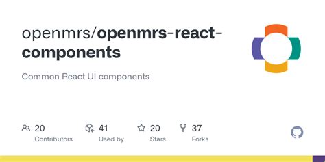 GitHub Openmrs Openmrs React Components Common React UI Components