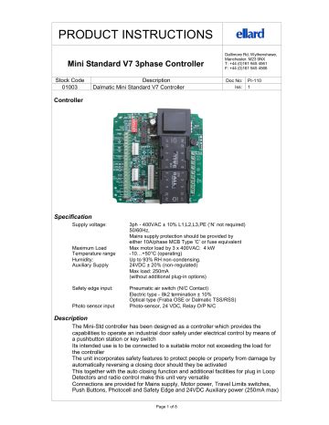 Ellard Mini Standard V7 Product Instructions Manualzz