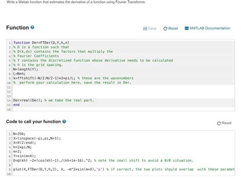 Solved Write A Matlab Function That Estimates The Derivative Chegg