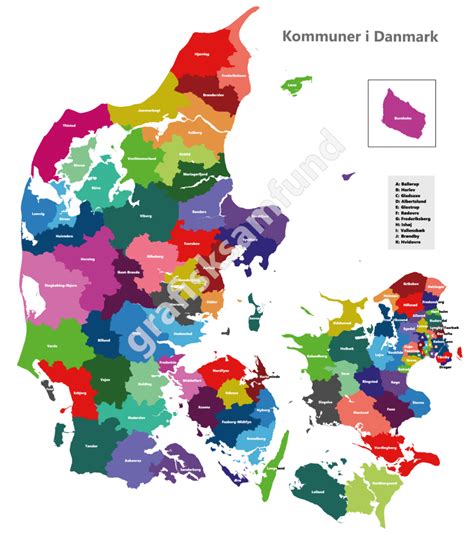Kommunale Regionale Bydanmarkskort Mm Grafisk Samfund