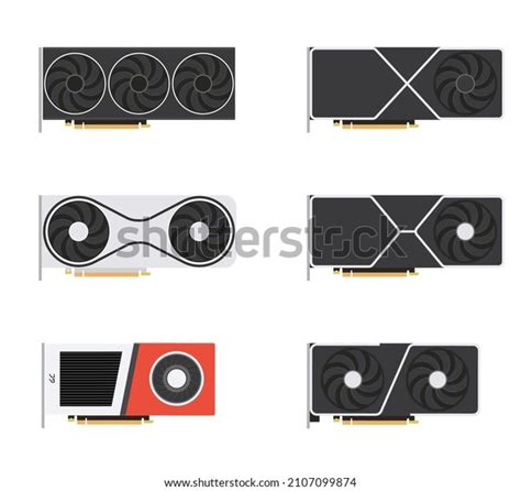 Set Graphics Cards Gpu Video Card Stock Vector Royalty Free 2107099874 Shutterstock