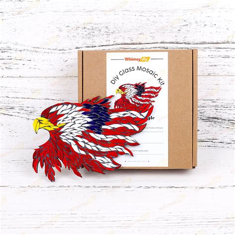 Patriotic Eagle Glass Mosaic Kit Whimsydiy