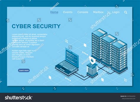 Network Cyber Security Isometric Vector Illustration Stock Vector