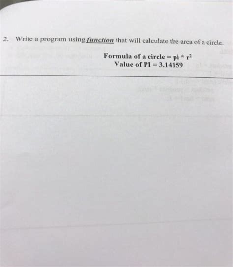 Solved Write A Program Using Function That Will Calculate Chegg