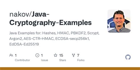 Github Nakov Java Cryptography Examples Java Examples For Hashes Hmac Pbkdf Scrypt