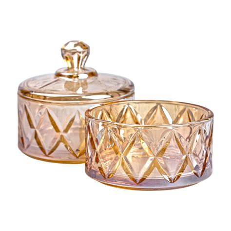 Цукерниця дворівнева з кришкою скляна під кришталь коричневий купити оптом в Україні низька