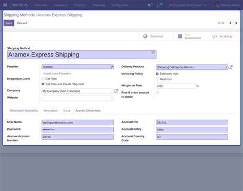 Odoo Aramex Shipping Integration Webkul