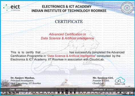 Advanced Certification In Data Science And Ai By Eandict Academy Iit