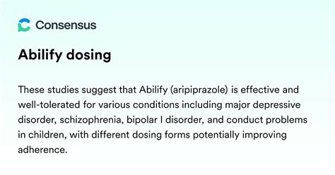 Abilify Dosing Consensus Academic Search Engine