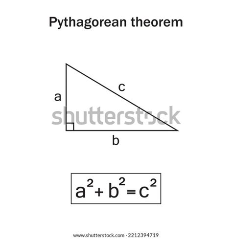 Pythagorean Theorem Mathematic Isolated On White Stock Vector Royalty Free