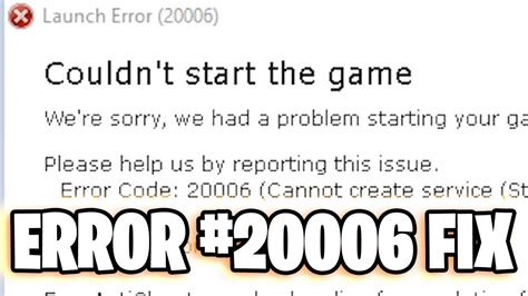 error 20006 in fortnite solutions