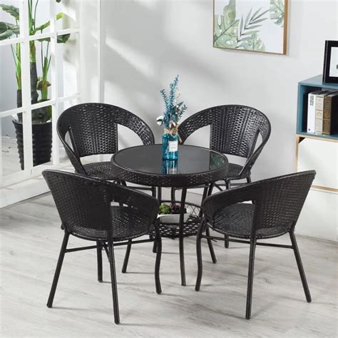 Hot Sale ชุดสนามหวาย เก้าอี้หวาย ชุดโต๊ะไม้หวาย หวายpe โต๊ะกระจก ชุดโต๊ะกาแฟ ชุดโต๊ะในสวน โต๊ะ