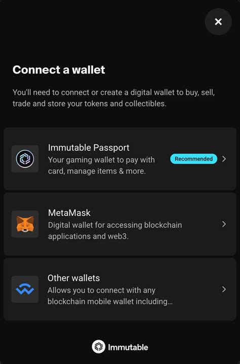 Connect User Wallets Immutable Documentation