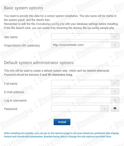 how to install projectsend on centos 6 rosehosting