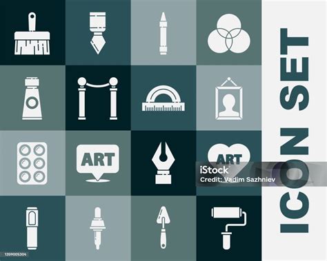 페인트 롤러 브러시 텍스트 아트와 심장 그림 그림 그림 그림 그림 튜브 팔레트 그리고 Pro트랙터 아이콘의 전시 벡터 Brand