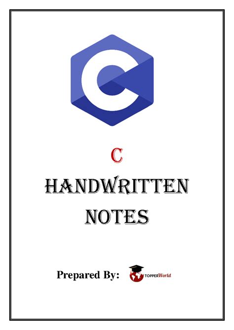 C Programming Handwritten Complete Notes C Handwritten Notes Prepared